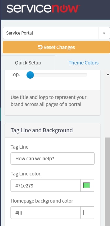 Changing tagline color in Service Portal - ServiceNow Community