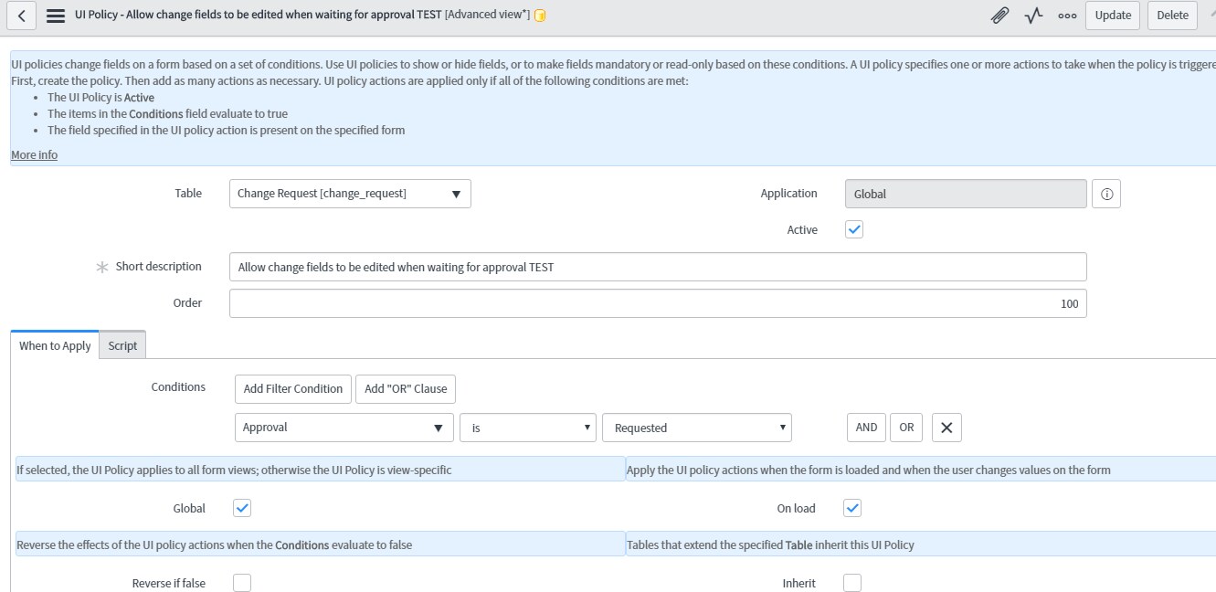 Solved: Making Change Request Fields editable at approval ...