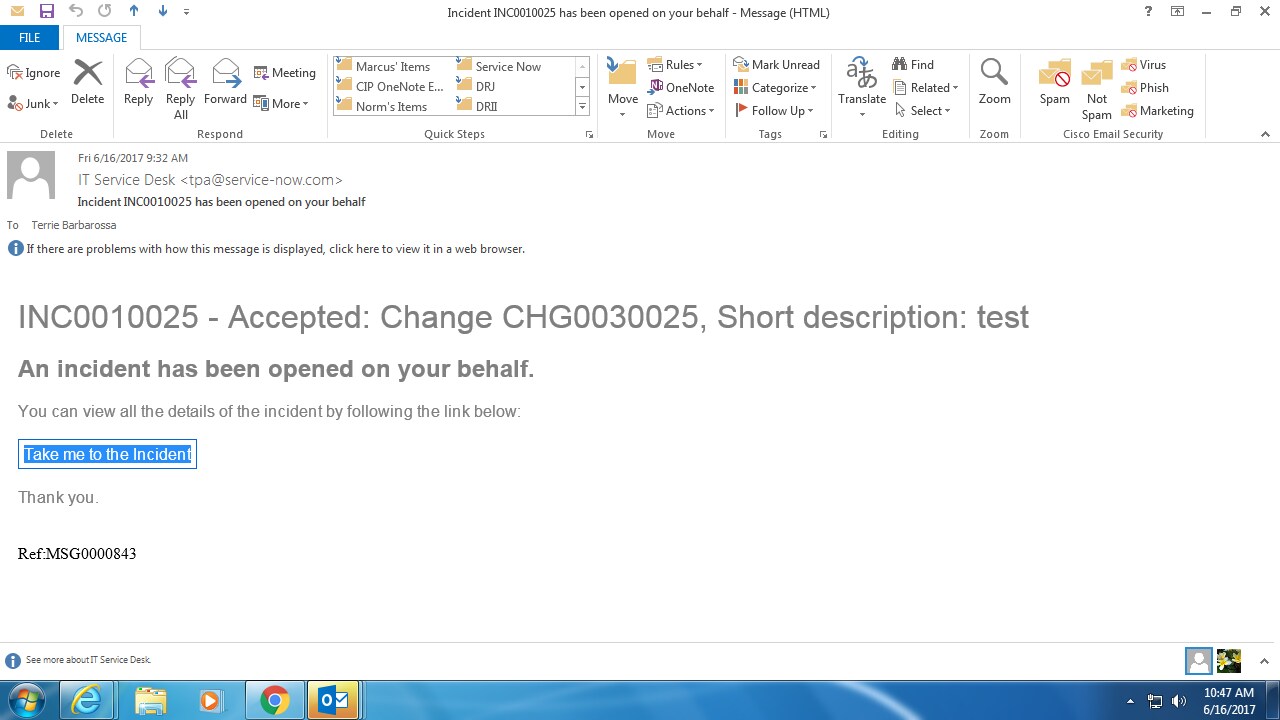 Change Calendar Acceptance Creating an Incident - ServiceNow Community