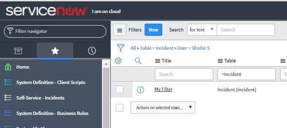 Unable to save filters - ServiceNow Community
