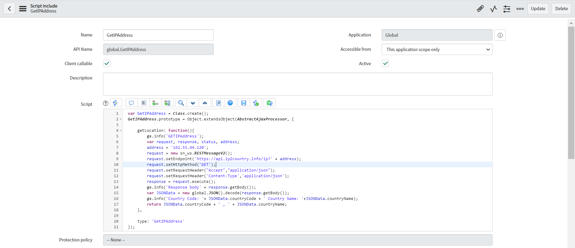 Solved: Call Rest api through Script Include and display t... - ServiceNow Community