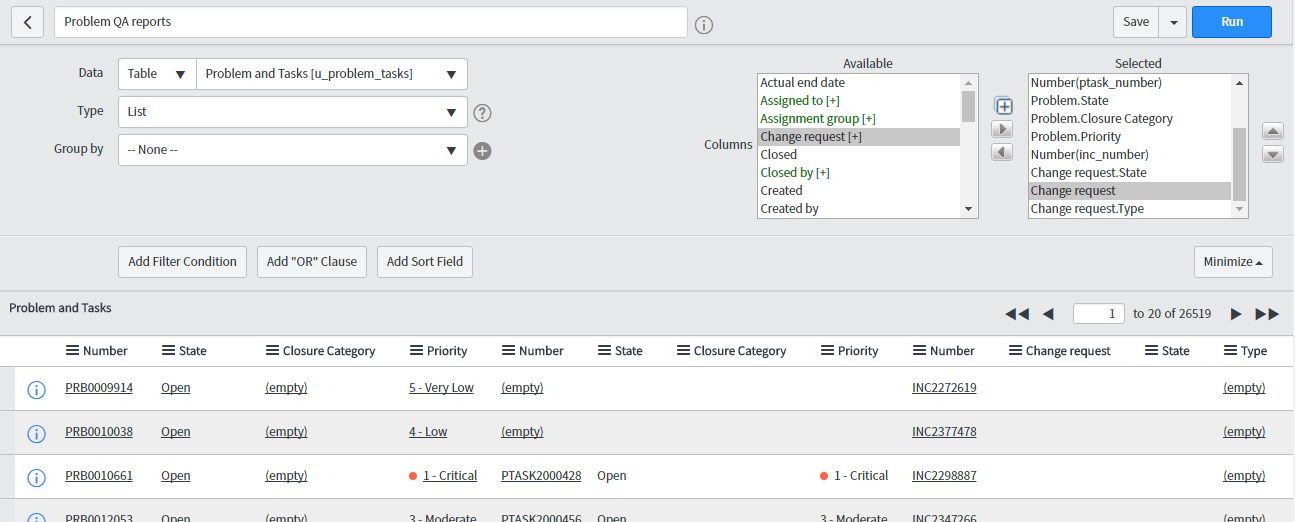 report on database view - ServiceNow Community