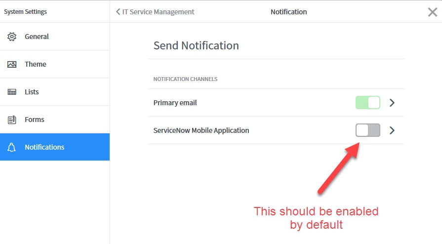 Push notifications are disabled for all users by d... - ServiceNow ...