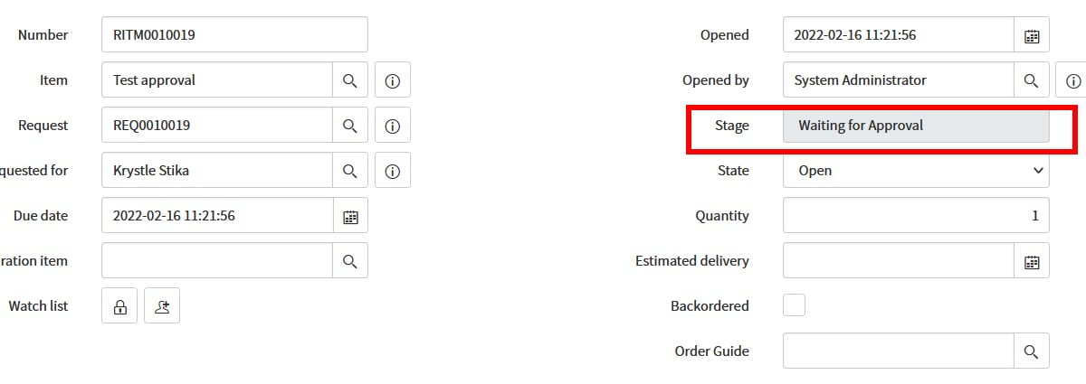Solved: Flow designer set stage to request_approved instea ...