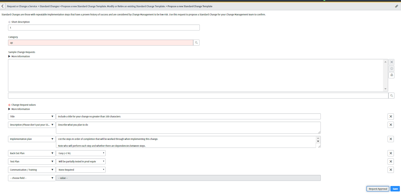 Standard Change Template Proposal functionality su... - ServiceNow ...
