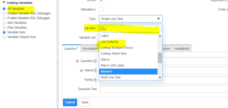 Solved: How to add field type "List" in Catalog variable - ServiceNow Community
