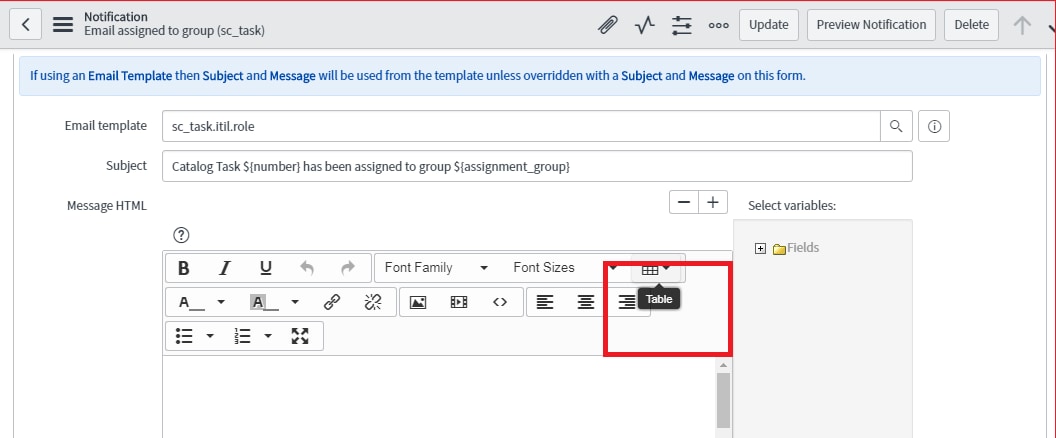 Solved: Re: Table format in email notification Scripts - ServiceNow Community