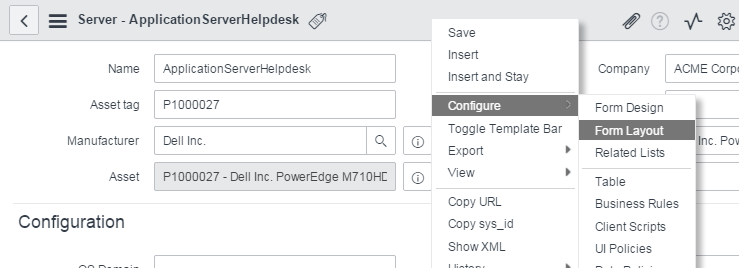Placing a cmdb_ci table field to all related forms - ServiceNow Community