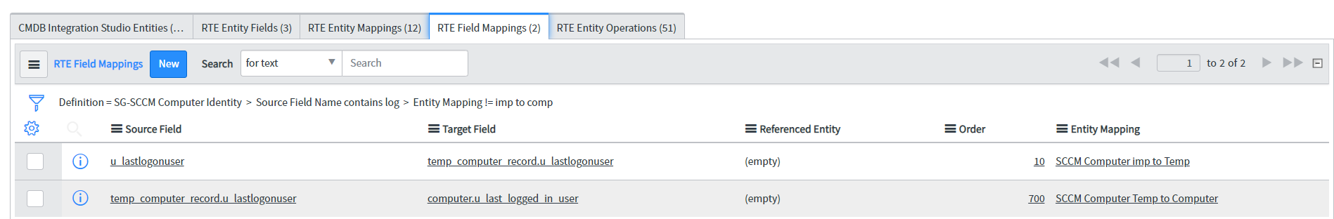Solved: Field Mappings are not working for Robust Transfor... - ServiceNow Community