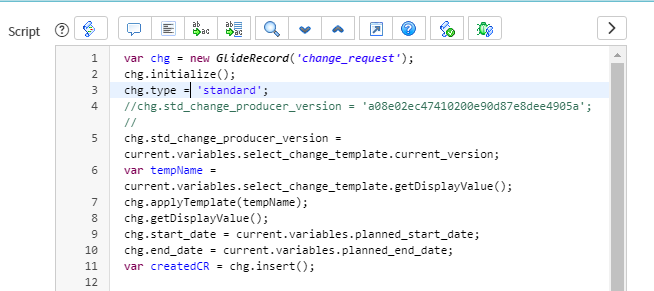 On invoking Standard Change Template through run s... - ServiceNow ...