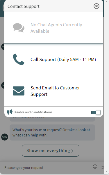 Live agent chat setup issues - ServiceNow Community