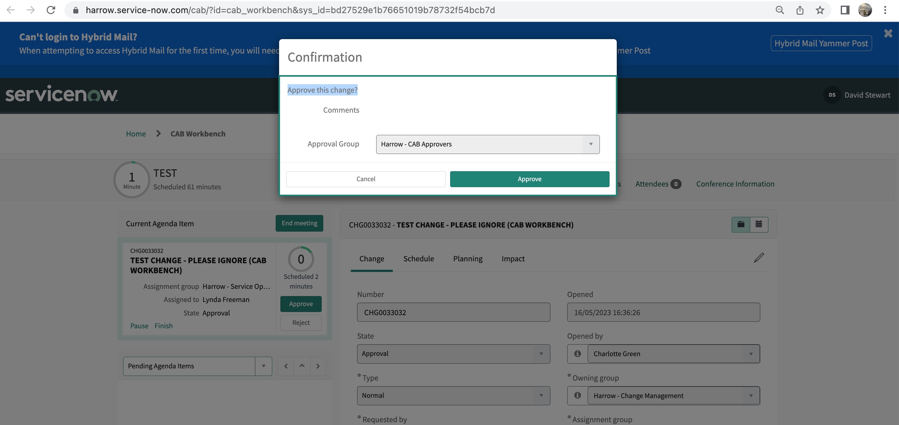 CAB Workbench - Approval Screen not displaying all... - ServiceNow ...