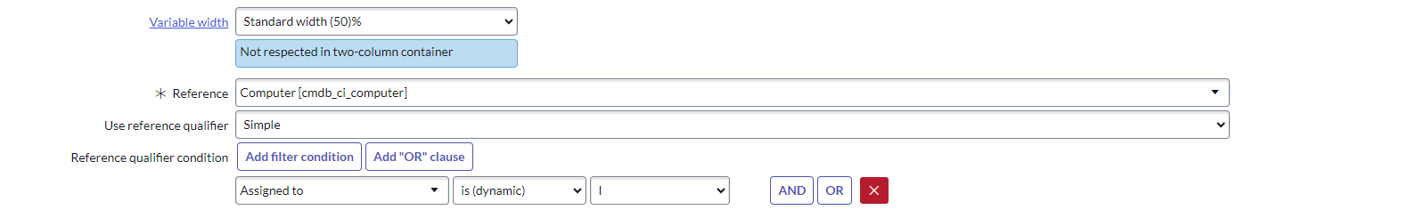 Reference qualifier condition - ServiceNow Community