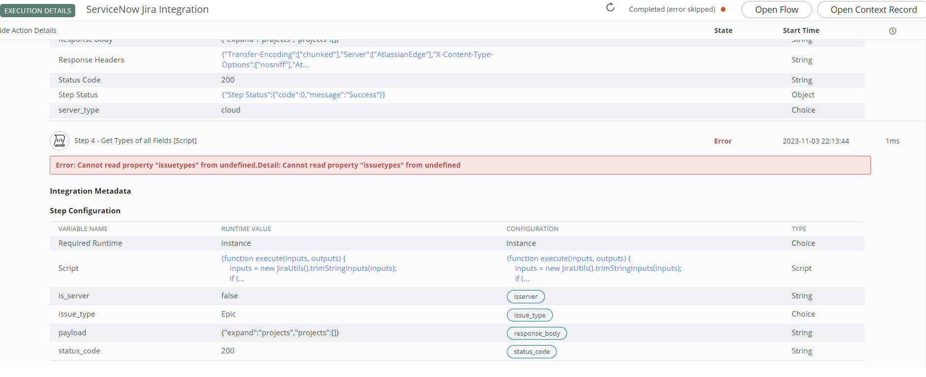 Error on ServiceNow Jira Integration using the Int... - ServiceNow ...