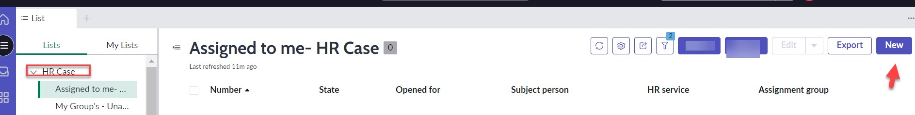 How to remove the New list action from the HR list... - ServiceNow ...