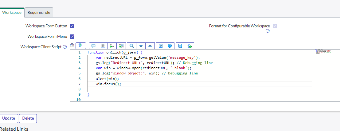 UI - Action not working in workspace - ServiceNow Community