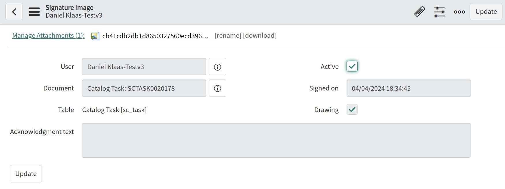Signature Action Item not adding signature to SC_T... - ServiceNow ...