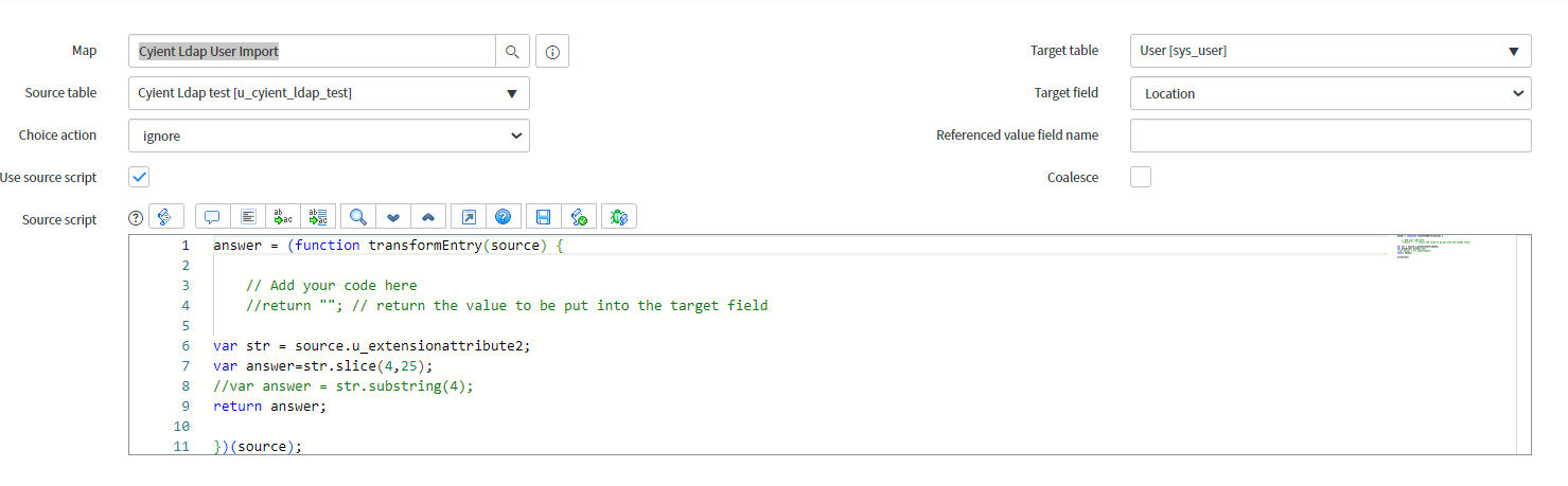 Location field mapping using transform map - ServiceNow Community