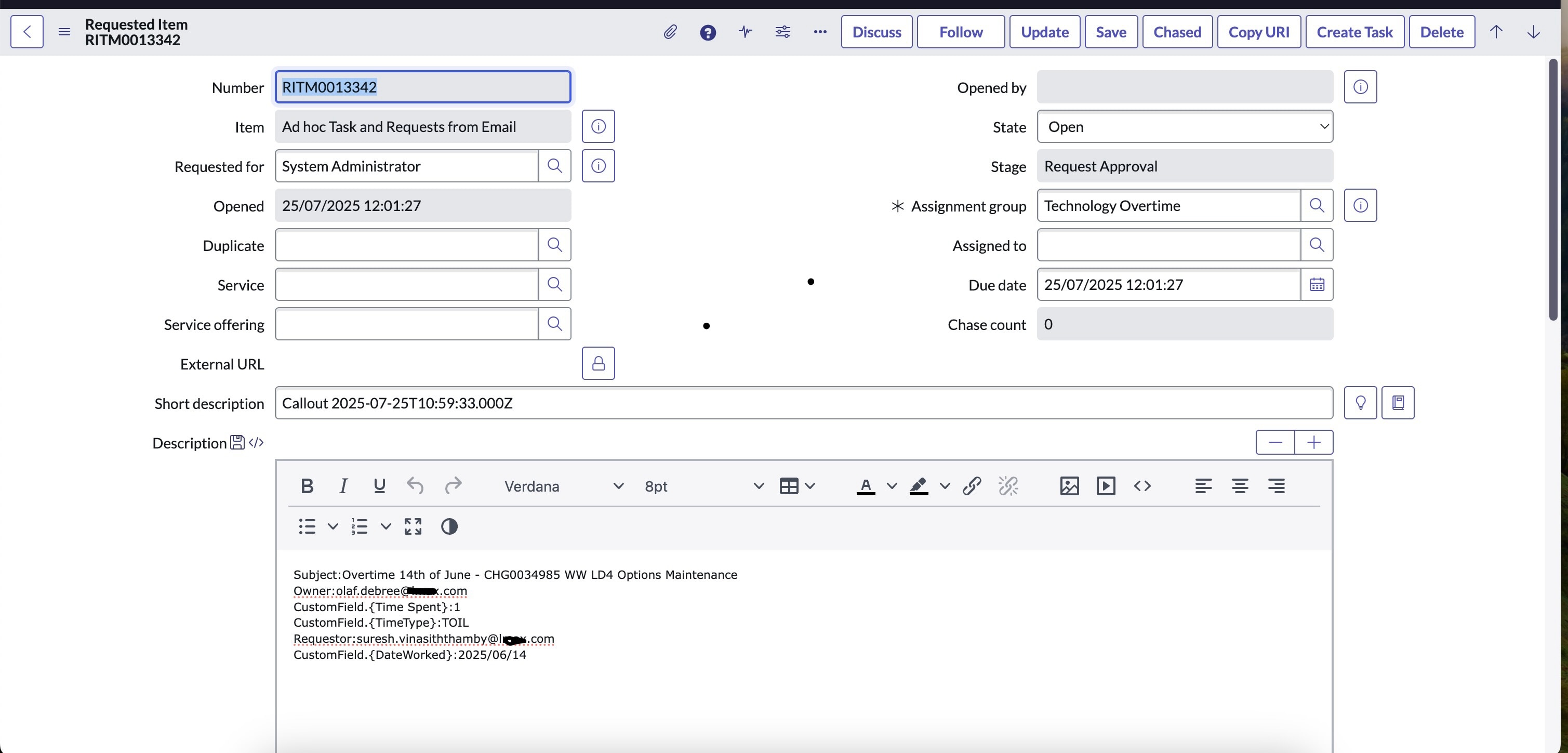 Solved: Can we update the Requested for details on the RIT ...