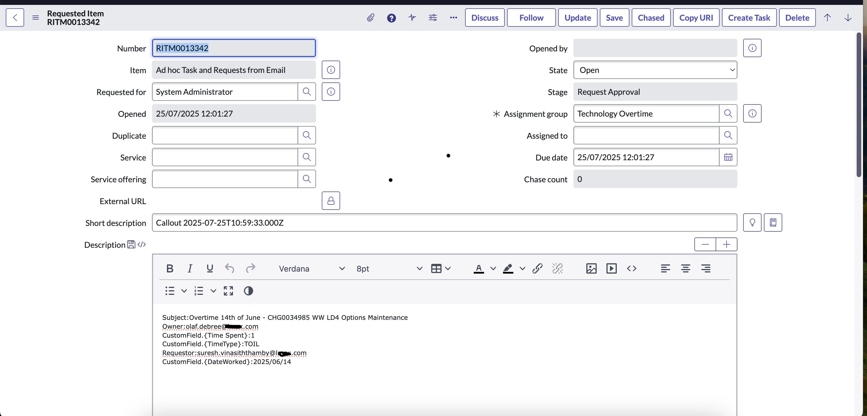 Solved: Can we update the Requested for details on the RIT ...