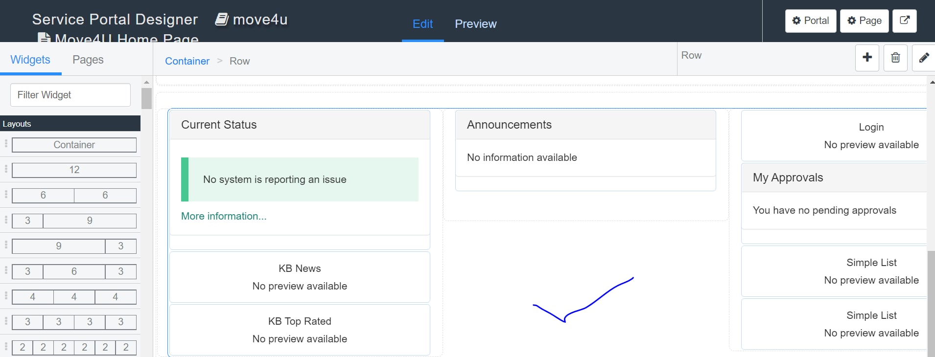Solved: How to add widget in the existing page - ServiceNow Community