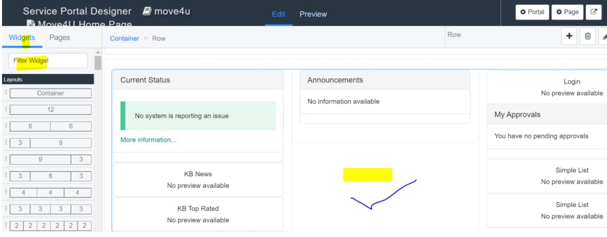Solved: How to add widget in the existing page - ServiceNow Community