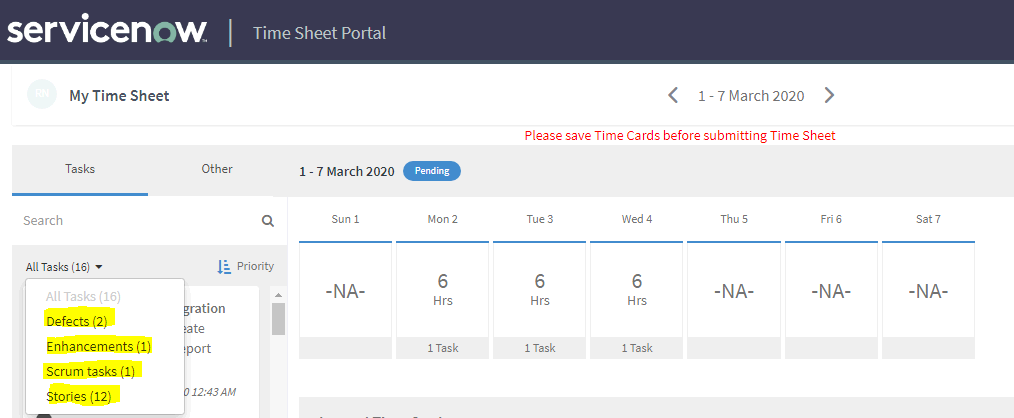 Solved: How to hide categories in Time sheet portal - ServiceNow Community