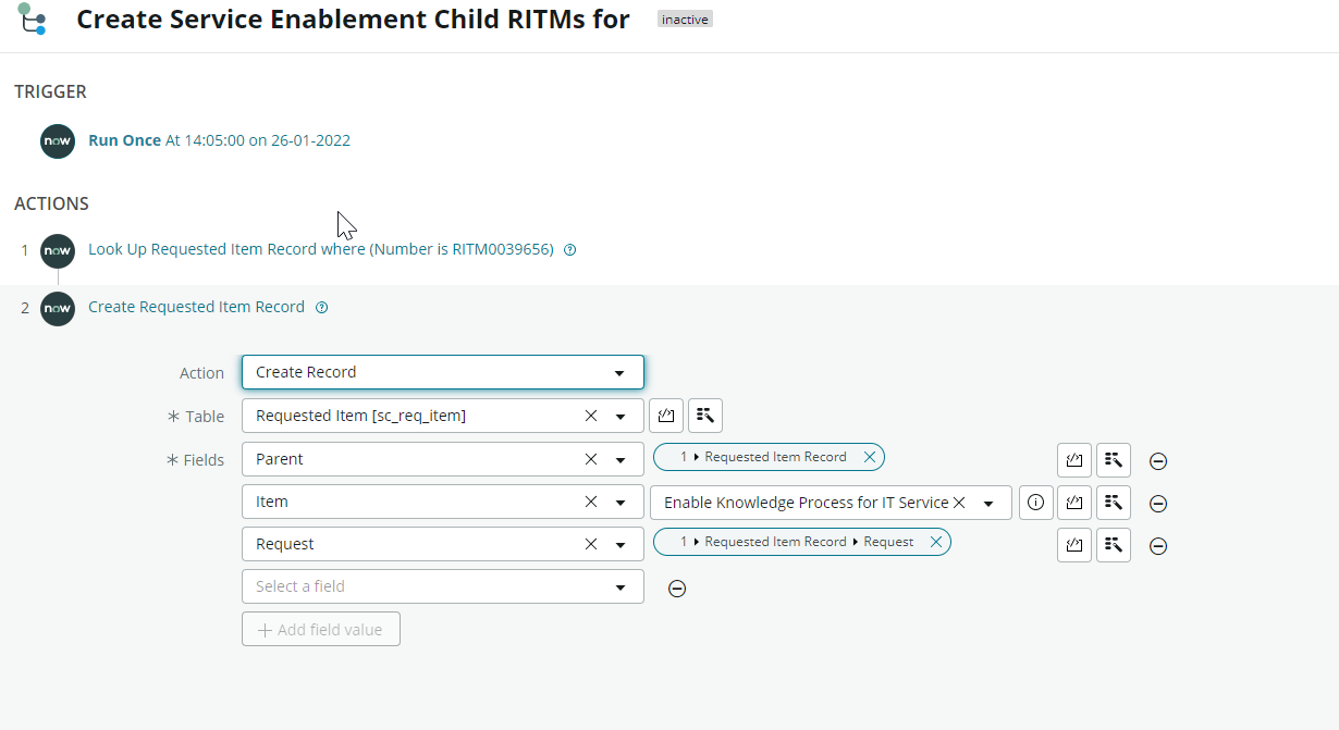 Solved: How can i create a CHILD RITM with Flow Designer - ServiceNow ...