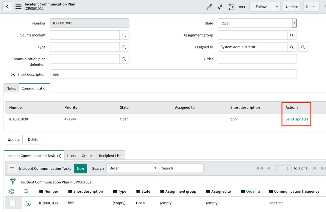 Incident Communications Task - 'Send Updates' Link - ServiceNow Community