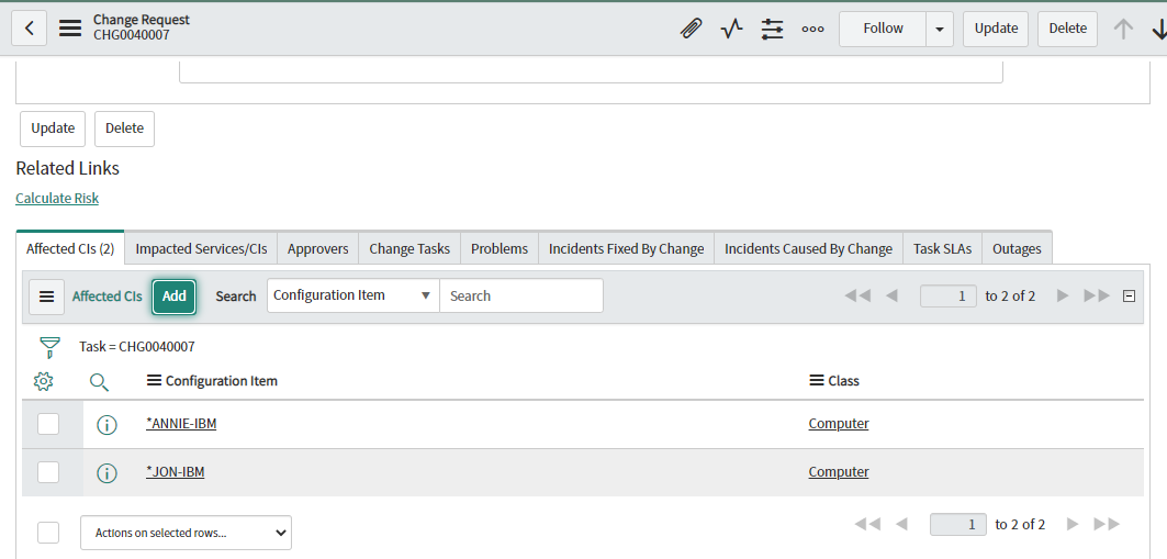 Solved: How to get list of affected CI of change request u ...