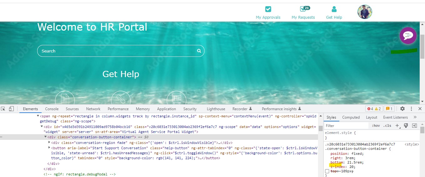 How to change the Chat Icon Place in Service Porta... - ServiceNow ...