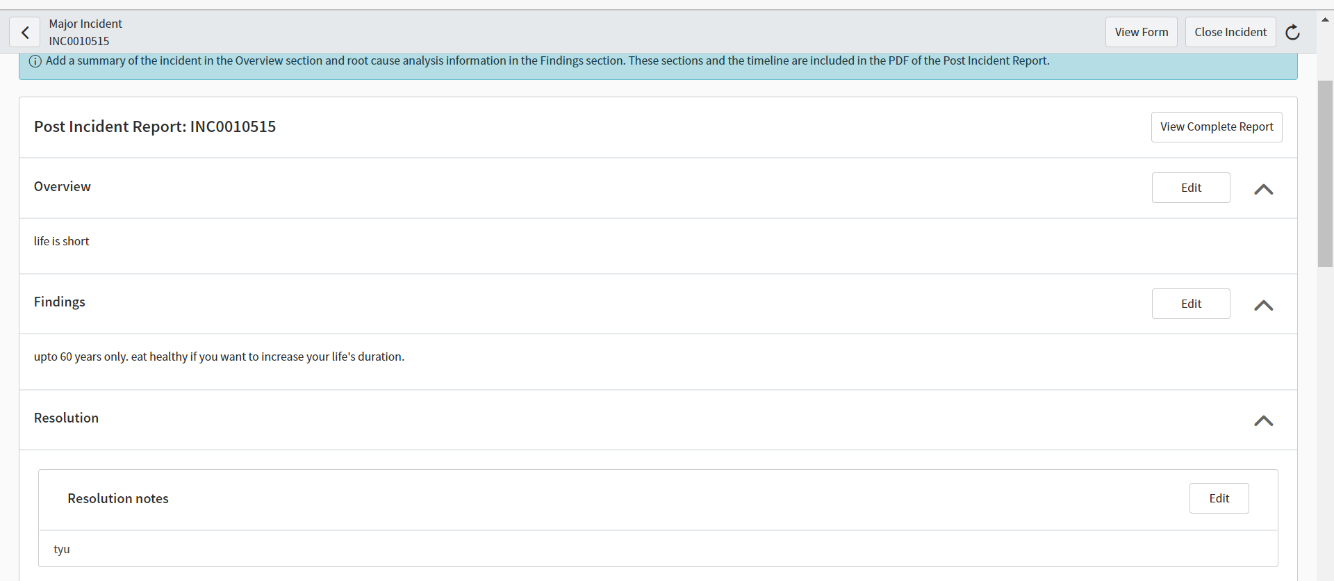 how to customize POST INCIDENT REVIEW Report for M... - ServiceNow ...