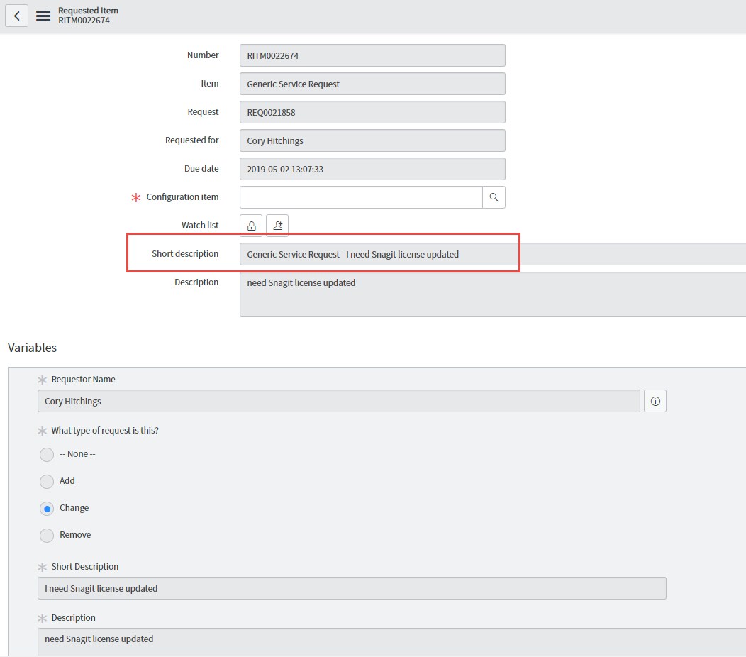 Solved: Add Short Description of an RITM to the SCTASK - ServiceNow ...