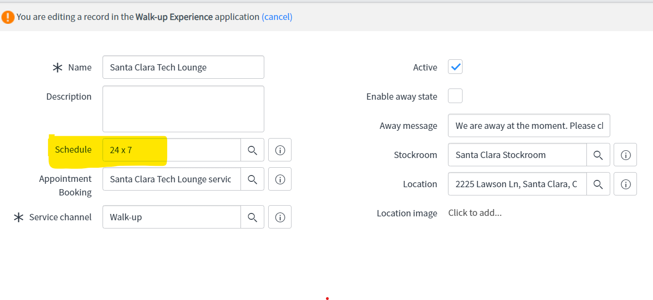 Break time configuration in online walk-up check-i... - ServiceNow ...