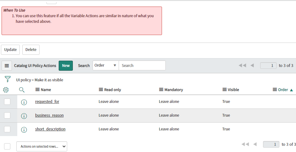 Bulk UI Policy Action Creator - Catalog Item / Var... - ServiceNow ...