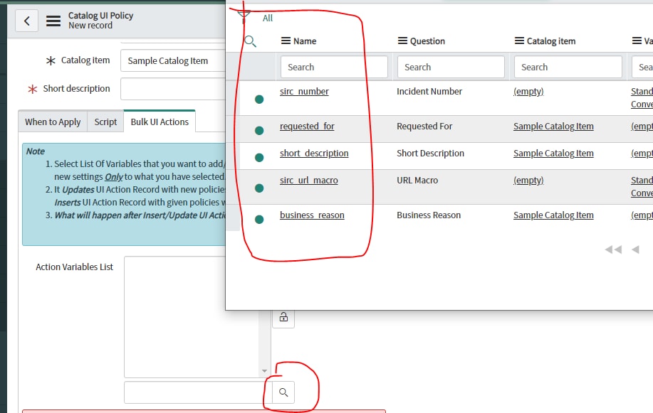 Bulk UI Policy Action Creator - Catalog Item / Var... - ServiceNow Community