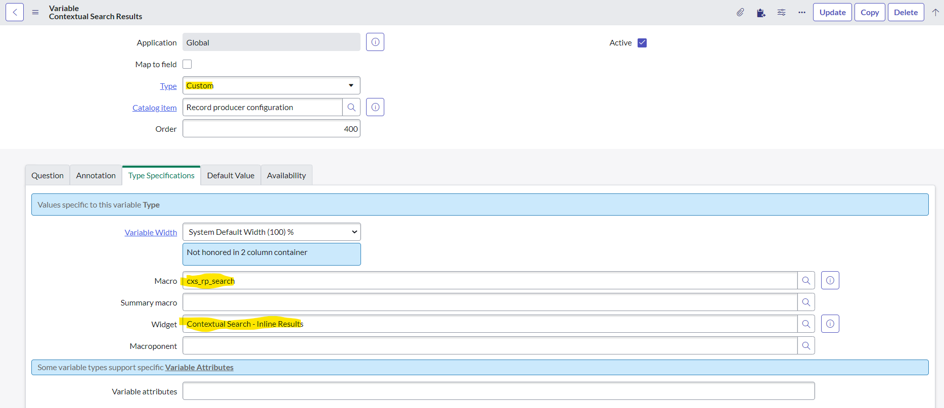 Enable Record producer search configuration - ServiceNow Community