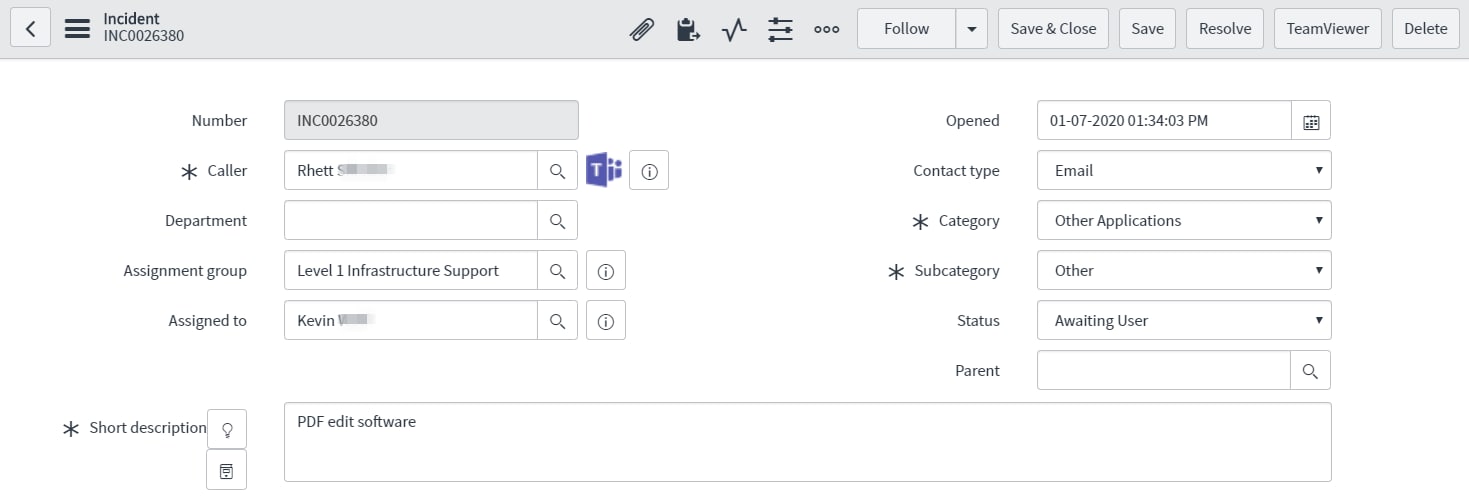 Teams Integration with Incidents - Start new chat ... - ServiceNow ...