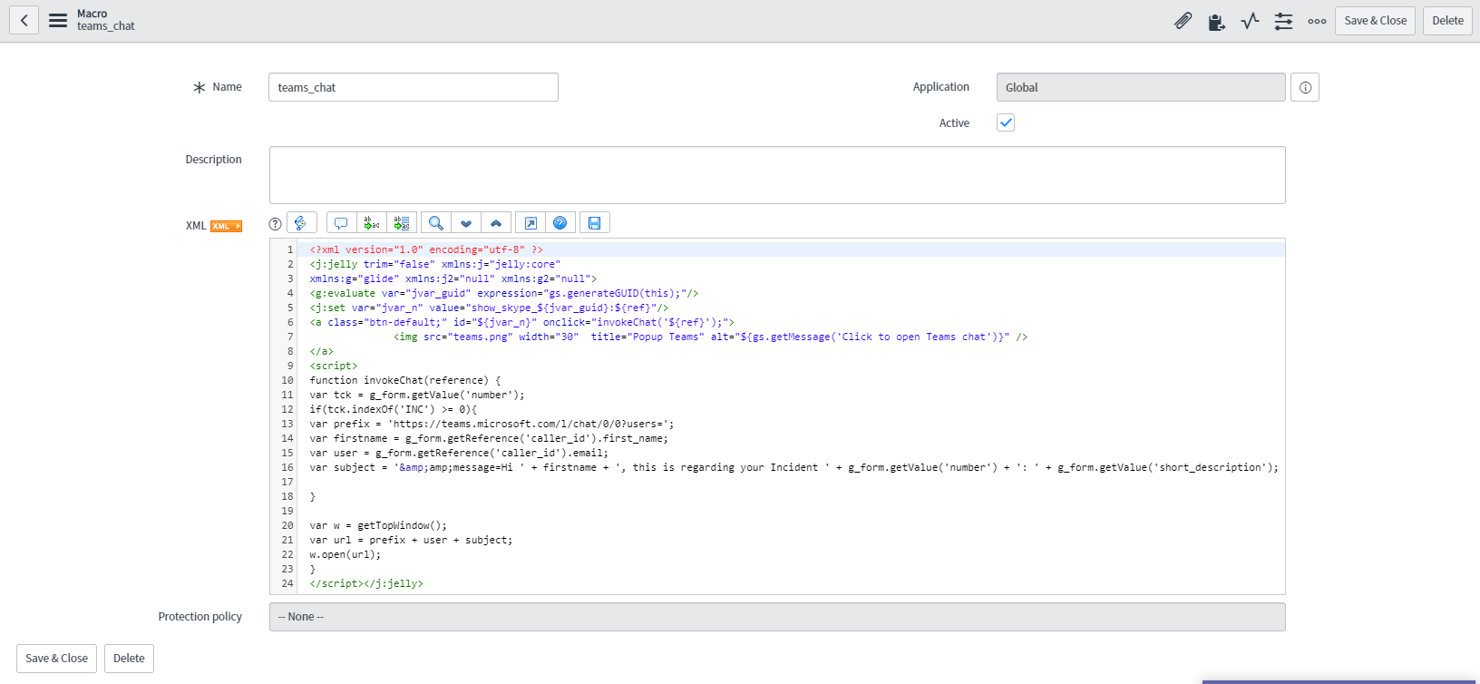 Teams Integration with Incidents - Start new chat ... - ServiceNow Community