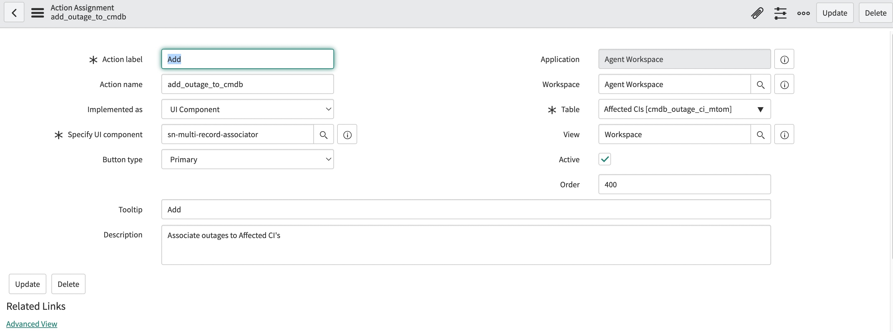 Adding Add Buttons in Agent Workspace for Affected... - ServiceNow Community