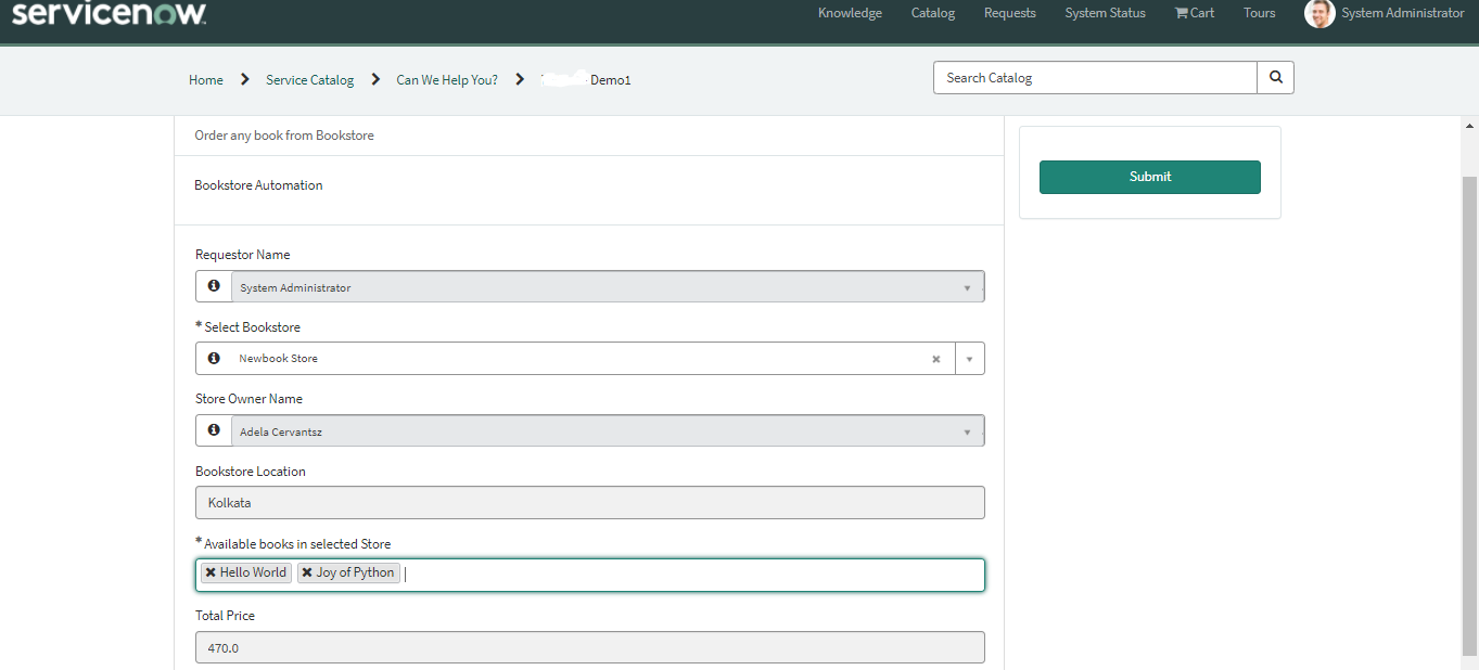 Calculate and set total price of selected items in... - ServiceNow ...