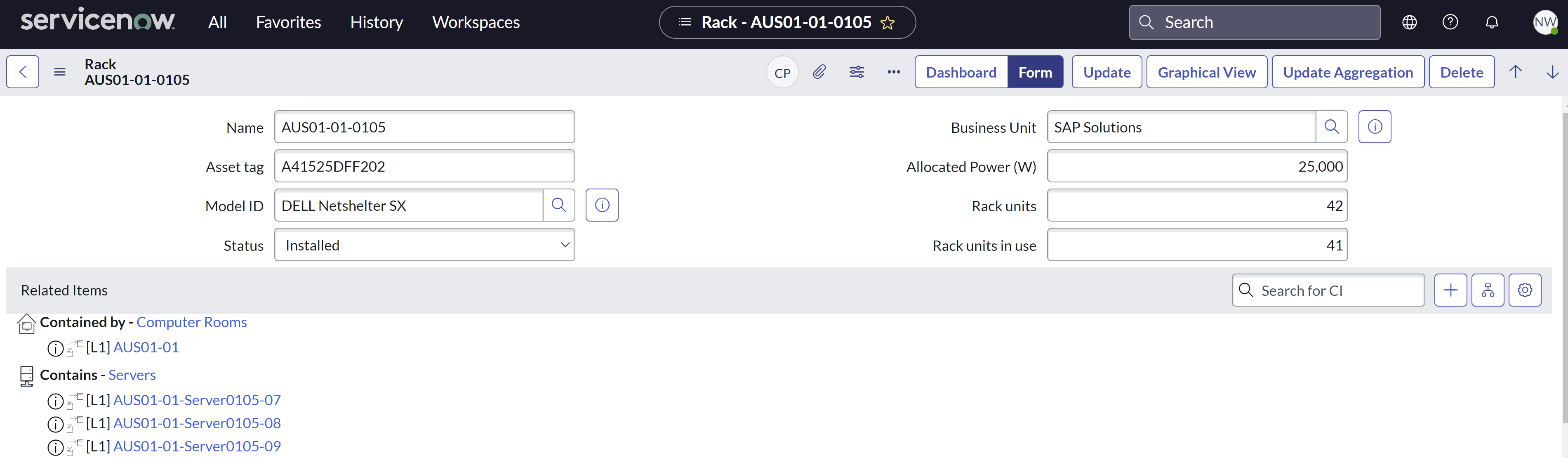 Managing Space and Power of Server Racks - ServiceNow Community