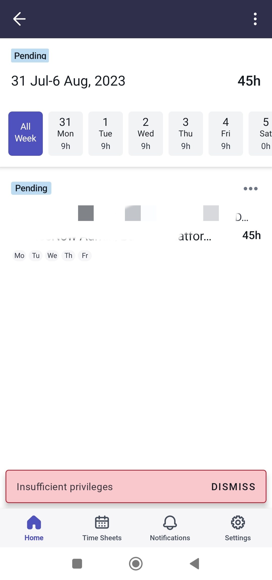 Error while submitting timesheet - ServiceNow Community