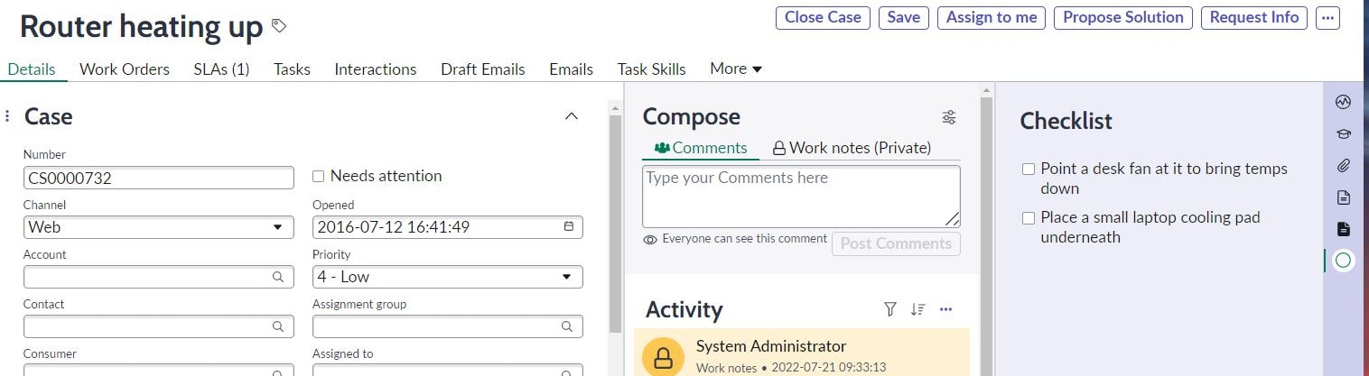 How to display Checklists on Configurable Workspac... - ServiceNow ...