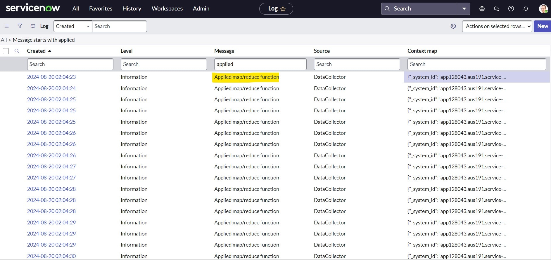 Solved: Re: "Applied map/reduce function" logged as messag ...