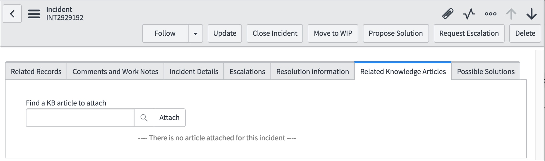 Attach a specific Knowledge article to an Incident - ServiceNow Community