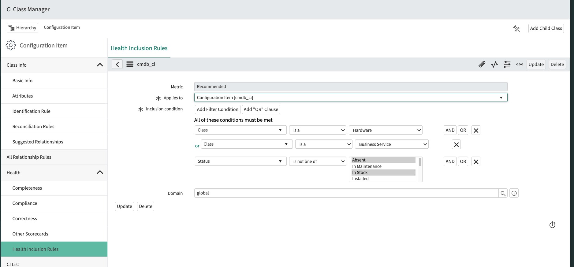 CMDB View (Health Dashboard) Tips - ServiceNow Community