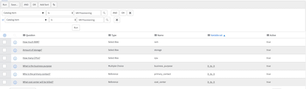 Get all variables for a given catalog item - ServiceNow Community