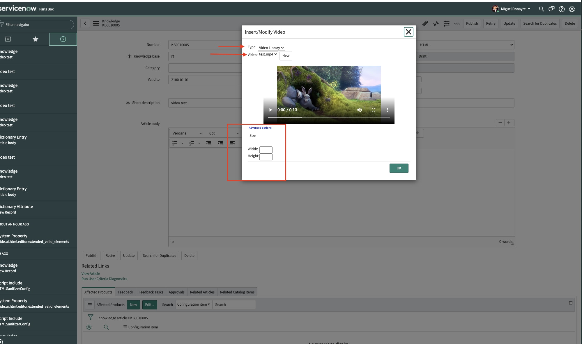How to add a video to a Knowledge article - ServiceNow Community