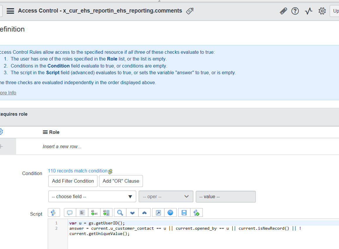 Solved: ACL script for matching user ID with field on reco ...